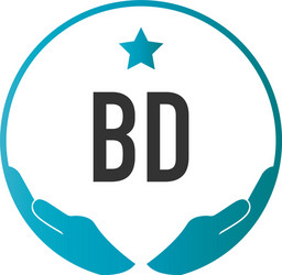 Initial letter ze hand care logo design template Vector Image