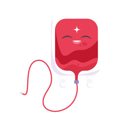 Isolated cute happy blood bag character Royalty Free Vector