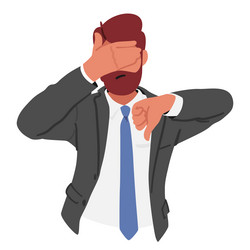 Upset male character expresses his disapproval Vector Image