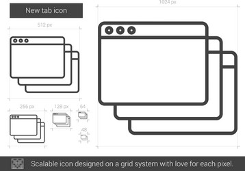 New tab line icon Royalty Free Vector Image - VectorStock