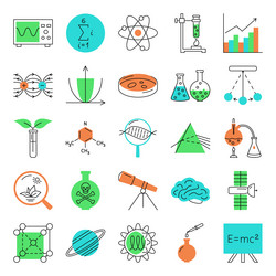 Science and laboratory concept in circle Vector Image