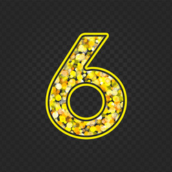 Number metal gold ribbon - 6 - six Royalty Free Vector Image