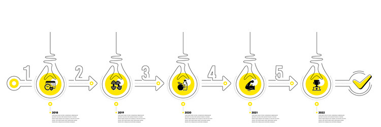 Gym infographic 5 steps timeline sport process Vector Image