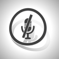 Muted microphone sign sticker orange Royalty Free Vector