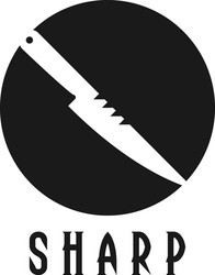 Sharp knife logo design inspiration Royalty Free Vector