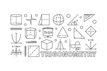 Mathematics doodle hand drawn school set Vector Image