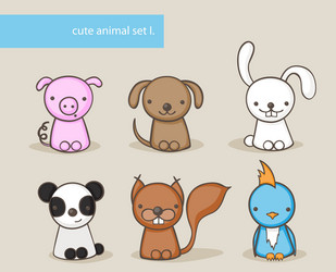 Animal set Royalty Free Vector Image - VectorStock