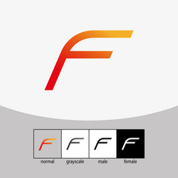 F letter logo red color Royalty Free Vector Image