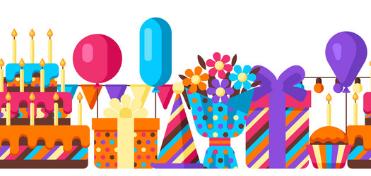 Happy birthday abstract background with shining Vector Image