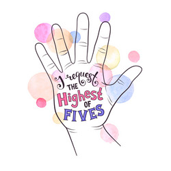 High five lettering Royalty Free Vector Image - VectorStock