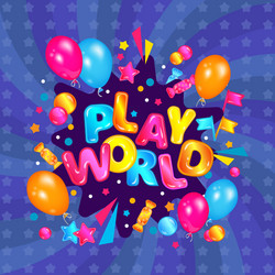 Play zone banner - fun game playground area sign Vector Image