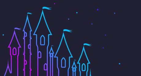 Princess multi-towered fairytale castle flat Vector Image