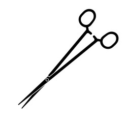 Surgical instrument medical clamp scissors icon Vector Image