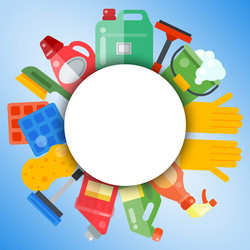 Cleaning products poster household bottle plastic Vector Image