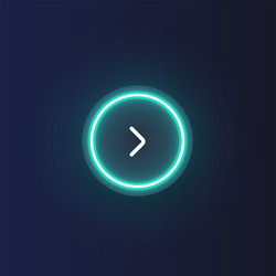 Colorful neon next button with an arrow Royalty Free Vector