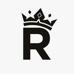 Letter r crown logo crown logo on r Royalty Free Vector