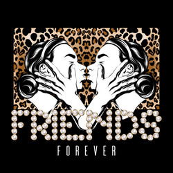 Two friends summer street fashion look Royalty Free Vector