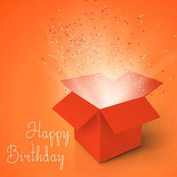 Happy birthday realistic magic open box Royalty Free Vector