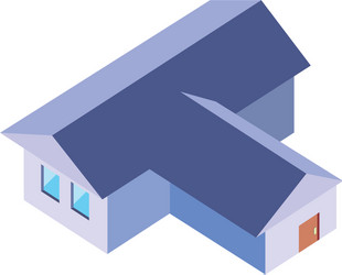 Isolated isometric white house with windows Vector Image