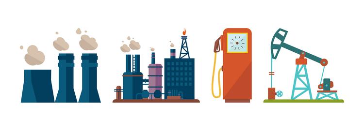 Oil and fuel resources industrial production Vector Image