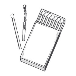 Matchbox and matches top view Royalty Free Vector Image
