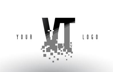 Vt v t logo design with black and white creative Vector Image