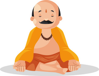 Indian pandit cartoon Royalty Free Vector Image