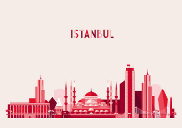 Landscape of the turkish city istanbul Royalty Free Vector