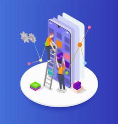 Programming coding development isometric banner Vector Image