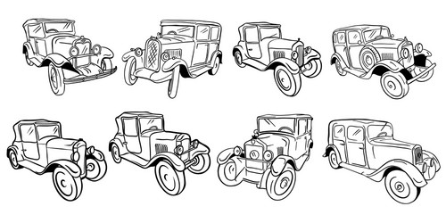 Line Drawing Antique Car Vector Images (over 300)