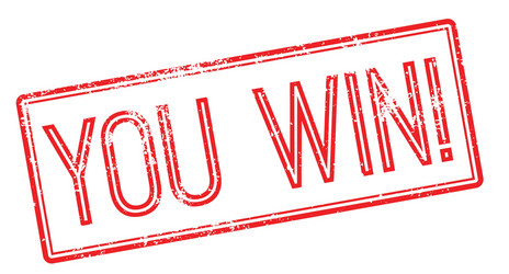 You win red rubber stamp on white Royalty Free Vector Image
