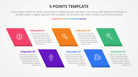 5 points stage template infographic concept Vector Image
