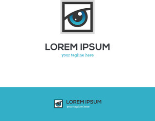 Blue eyes vision logo design Royalty Free Vector Image