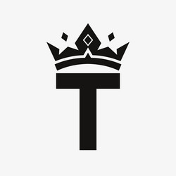 Letter t crown logo Royalty Free Vector Image - VectorStock