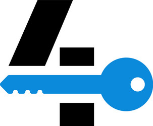 Logo number 4 red Royalty Free Vector Image - VectorStock