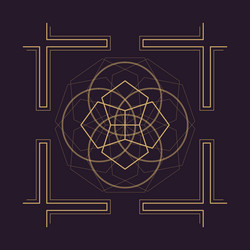 Wiccan symbol of protection gold mandala runes Vector Image