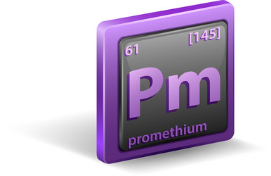 Promethium chemical element symbol Royalty Free Vector Image