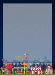 Border template with funpark in background Vector Image