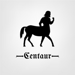Centaur silhouette ancient mythology Royalty Free Vector