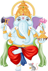 Lord ganesha cartoon style Royalty Free Vector Image