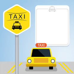 Taxi front view Royalty Free Vector Image - VectorStock