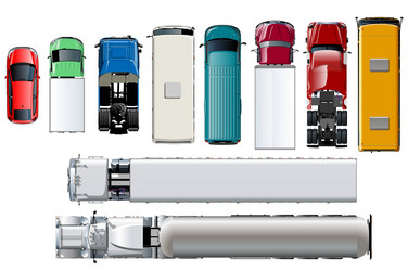 Cars top view city vehicle transport icons set Vector Image