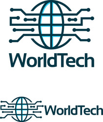 Elegant world tech logo designs concept Royalty Free Vector