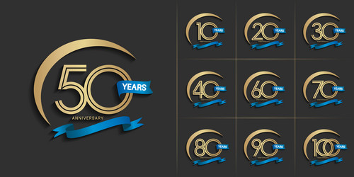Golden Anniversary Celebration Collection Vector Image