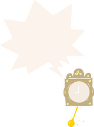 Cartoon ticking clock and pendulum speech Vector Image