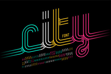 One line style font design single continuous line Vector Image