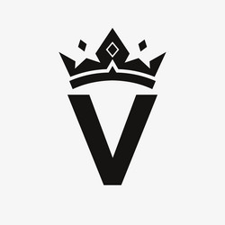 Letter v crown logo crown logo on v Royalty Free Vector