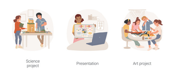 Art project isolated cartoon Royalty Free Vector Image