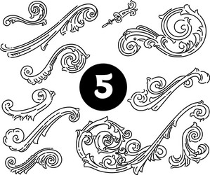 Small ornamental design elements Royalty Free Vector Image