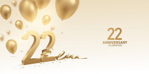 Rustic number for 22nd anniversary celebration Vector Image